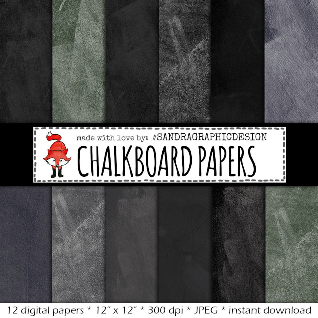 Chalkboard Digital Paper: chalkboard Papers With Chalkboard Backgrounds ...
