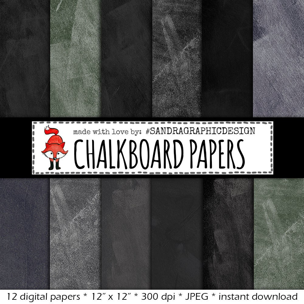 Chalkboard Digital Paper: "chalkboard Papers" With Chalkboard ...