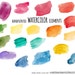 Clip Art Set: watercolor Strokes With 16 Paint Smutches Clipart, 300 ...