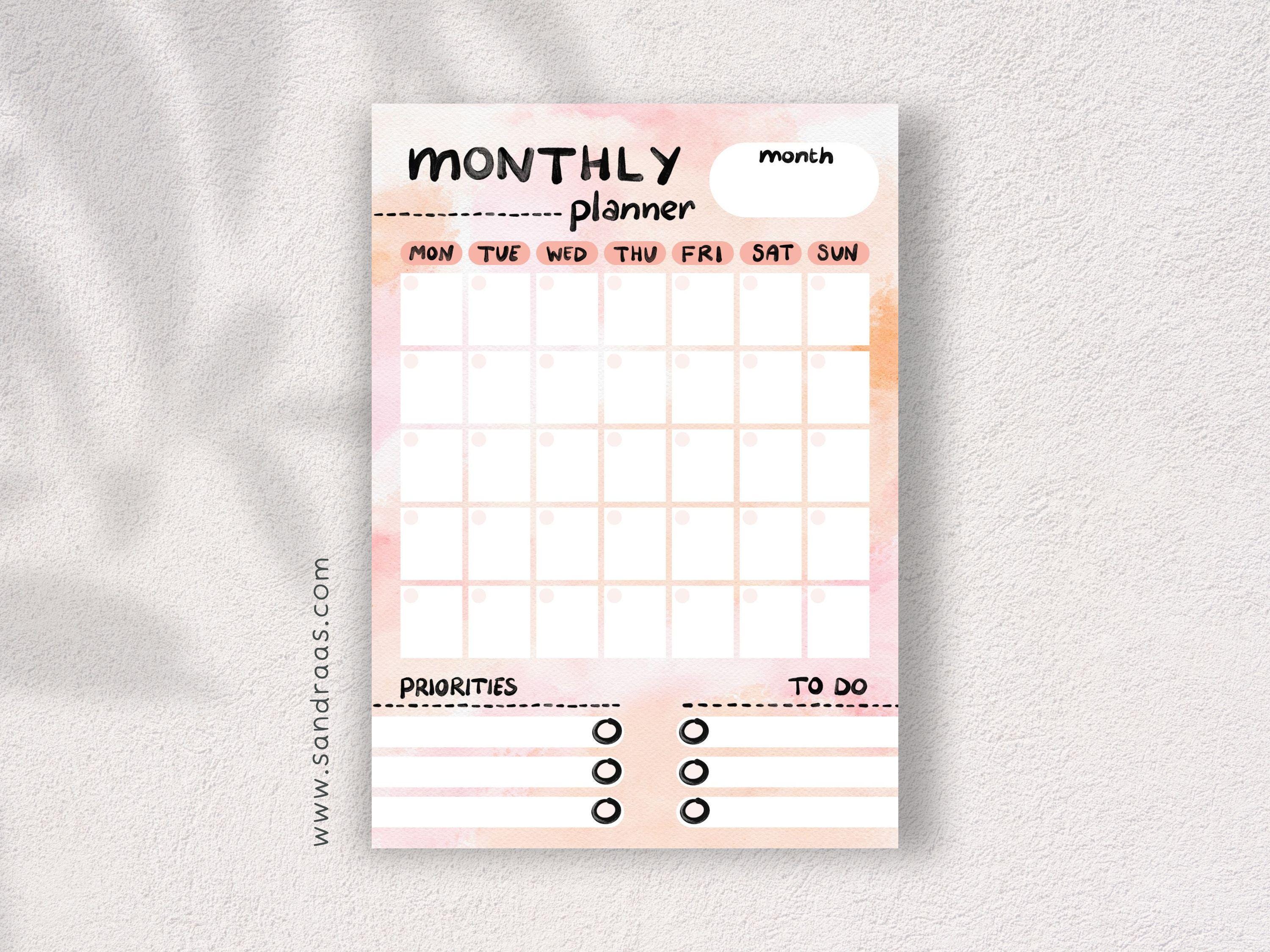 Undated Planner Printable Bundle • Daily, Weekly & Monthly Pages ...