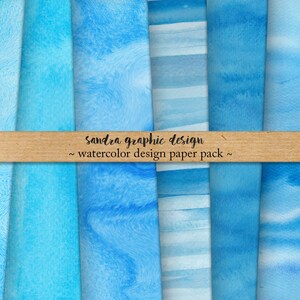 Watercolor Digital Paper: "seawater Paper", Ocean Digital Paper, Summer ...