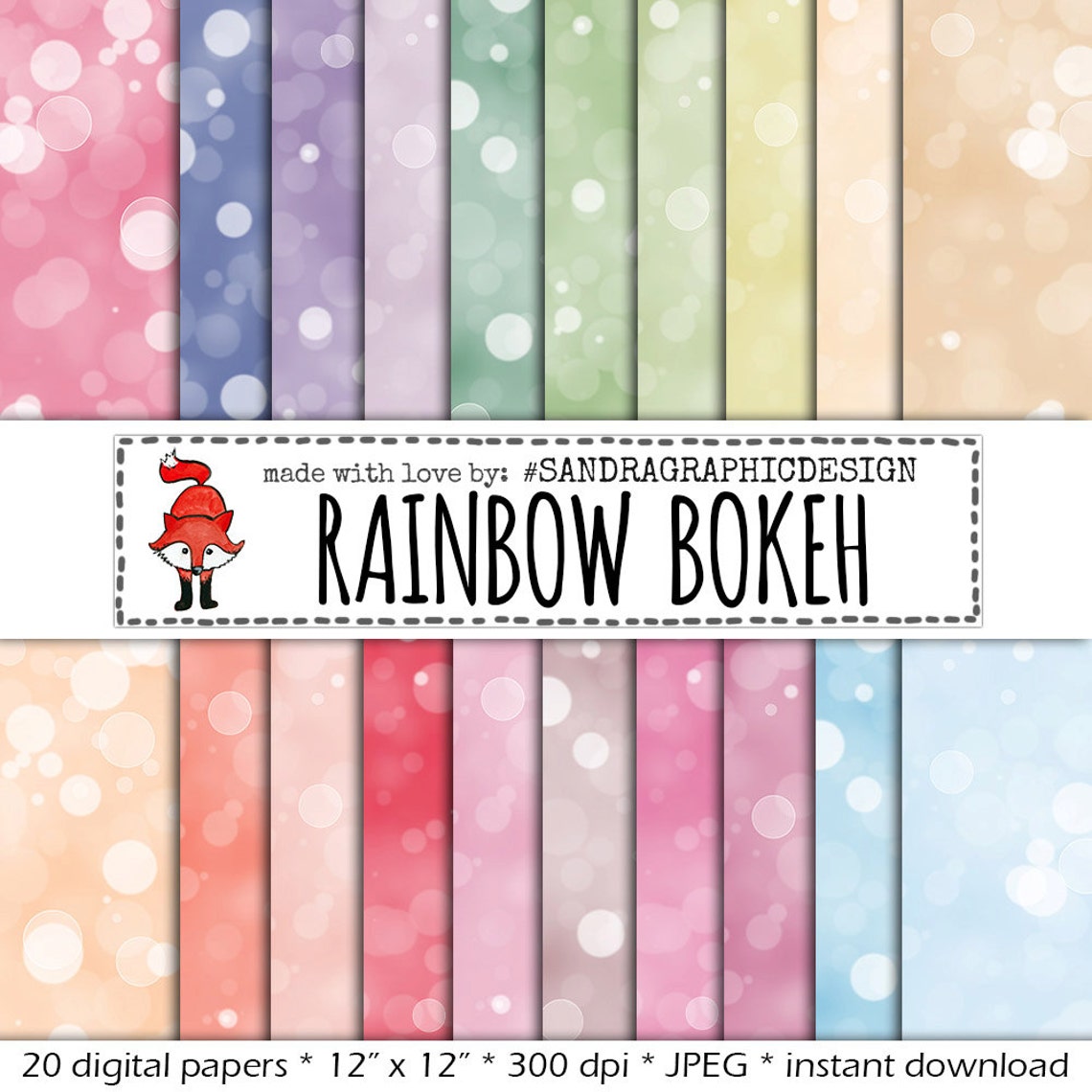 Bokeh Digital Paper: rainbow Bokeh Bokeh - Etsy