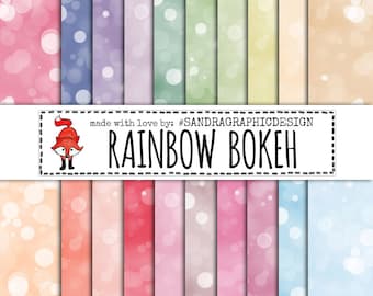 Bokeh Digital Paper: rainbow Bokeh Bokeh - Etsy