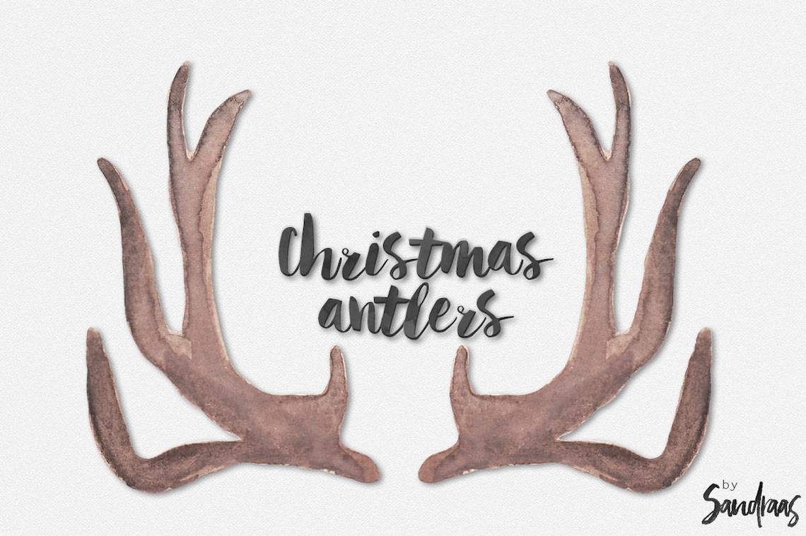 Christmas Antlers Clip Art Watercolor Clip Art Watercolor - Etsy