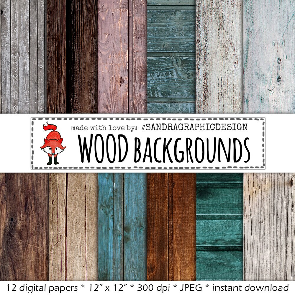 Wood Digital Paper: "wood Textures" With Wood Backgrounds, Wood ...