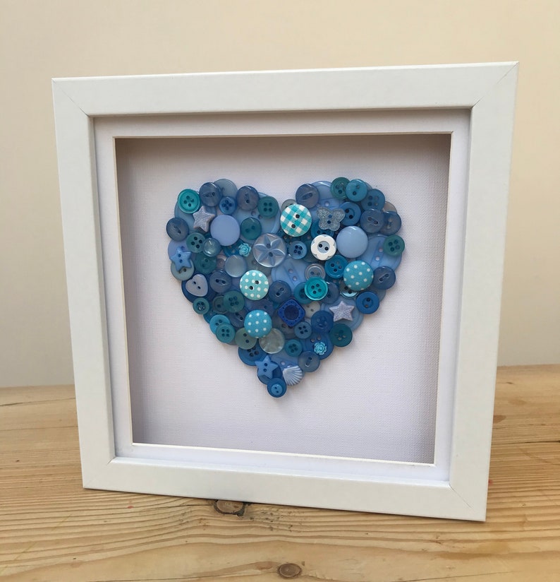 Blue Button Heart. Nursery Decor. Sapphire Wedding Anniversary - Etsy