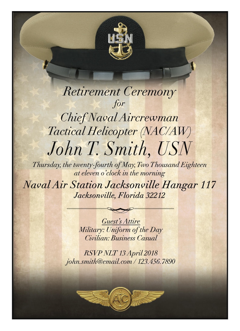 Master/senior/chief Petty Officer Sepia Retirement - Etsy