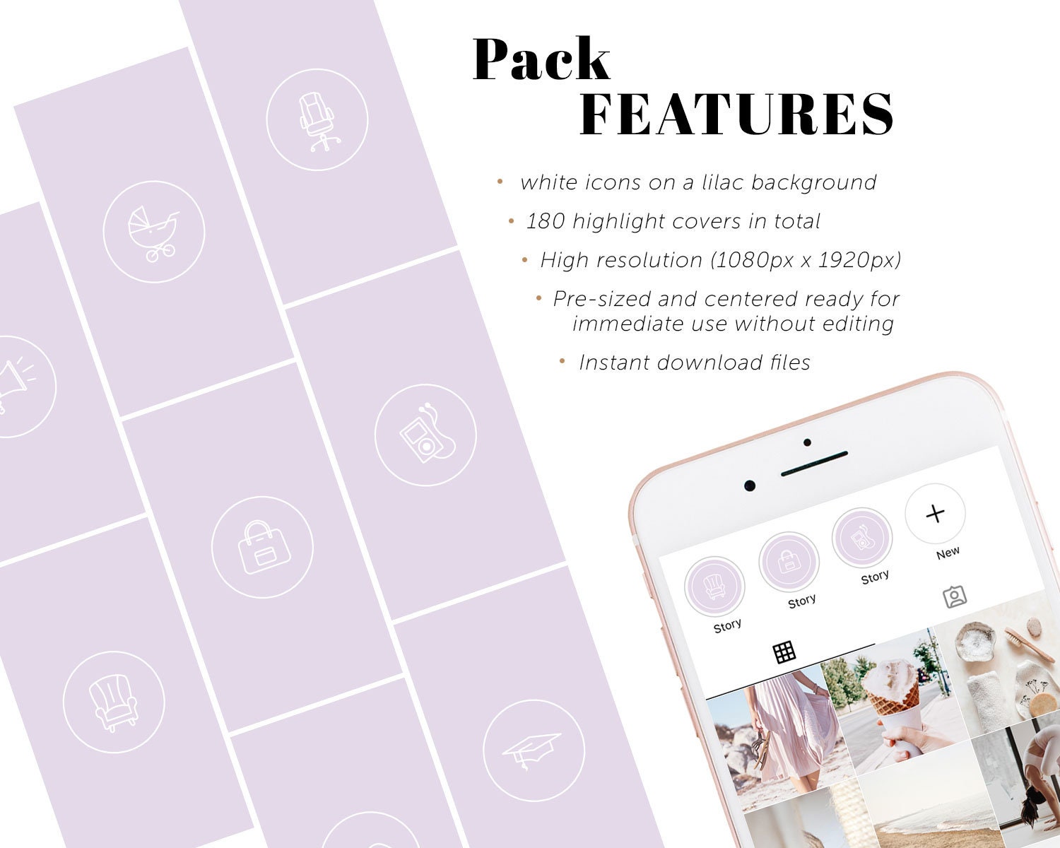 Instagram Highlight Icons Lilac Purple Instagram Covers Instagram Story ...