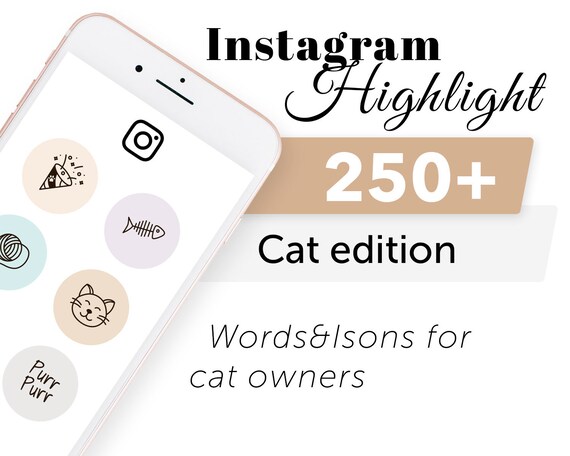 Cat Highlights Covers Pastel Highlight Covers Cat IG Cover | Etsy UK