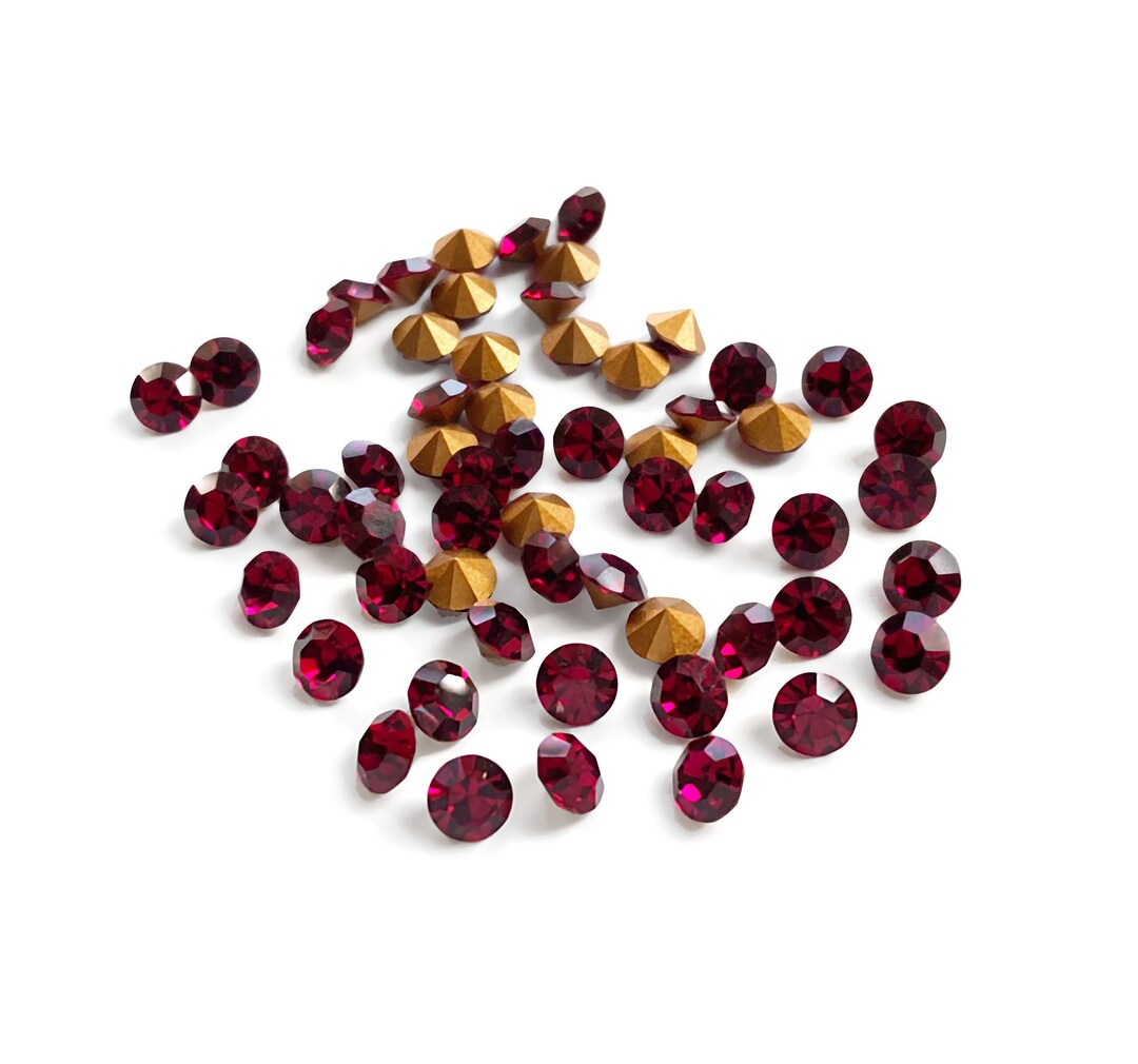 20x SWAROVSKI Crystal Ruby, SS28 6mm Ruby, Vintage Cut 1100, Pointy ...