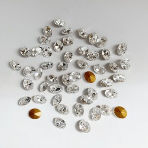 8x Swarovski Crystal Ovals 10mm X 8mm, Clear Foiled Rhinestone 4130/2 ...