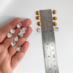 8x Swarovski Crystal Ovals 10mm X 8mm, Clear Foiled Rhinestone 4130/2 ...
