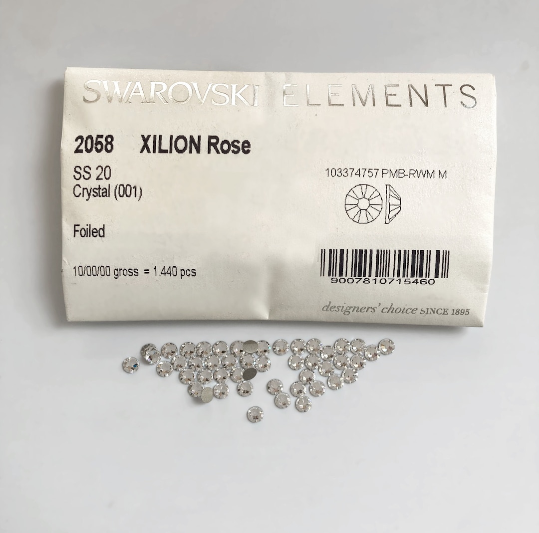 40x Swarovski Crystal Clear SS20 5mm Flatback Rhinestones, 2058 Xilion Rose NON-HOTFIX, 4.8mm ...