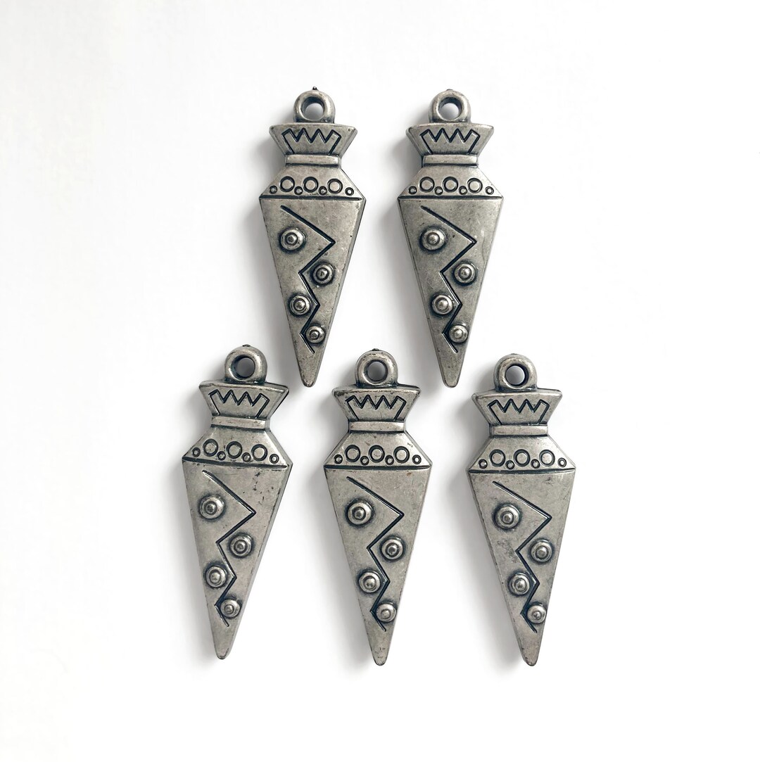 2x Vintage Amphora Beads, Lucite Acrylic Plastic Charms, 50mm Large ...