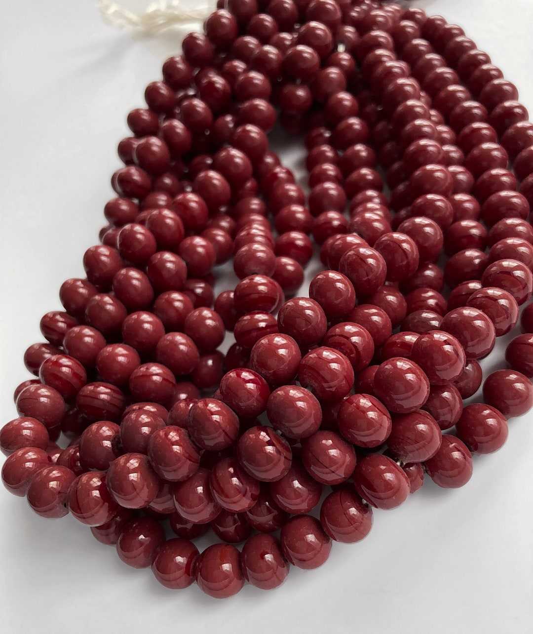 10x Dark Red Venetian Beads 8mm X 7mm, Italian Murano Glass Beads ...