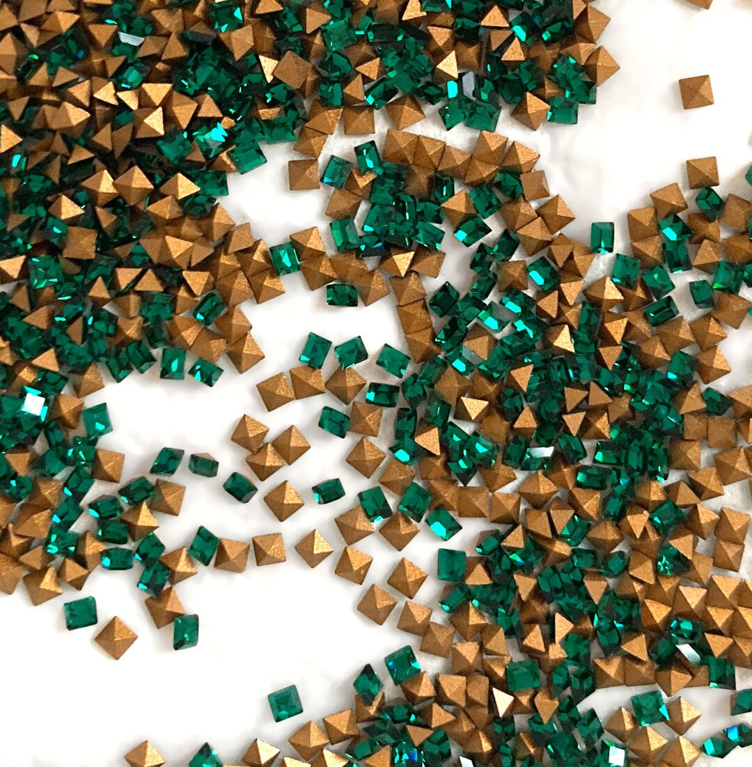 20x Swarovski Crystal Emerald 2mm, Swarovski Emerald Square Rhinestones ...