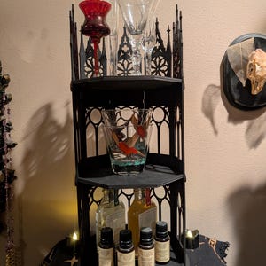 18" XL Wooden Gothic Witch Altar Shelf, Cathedral Curio Display for ...