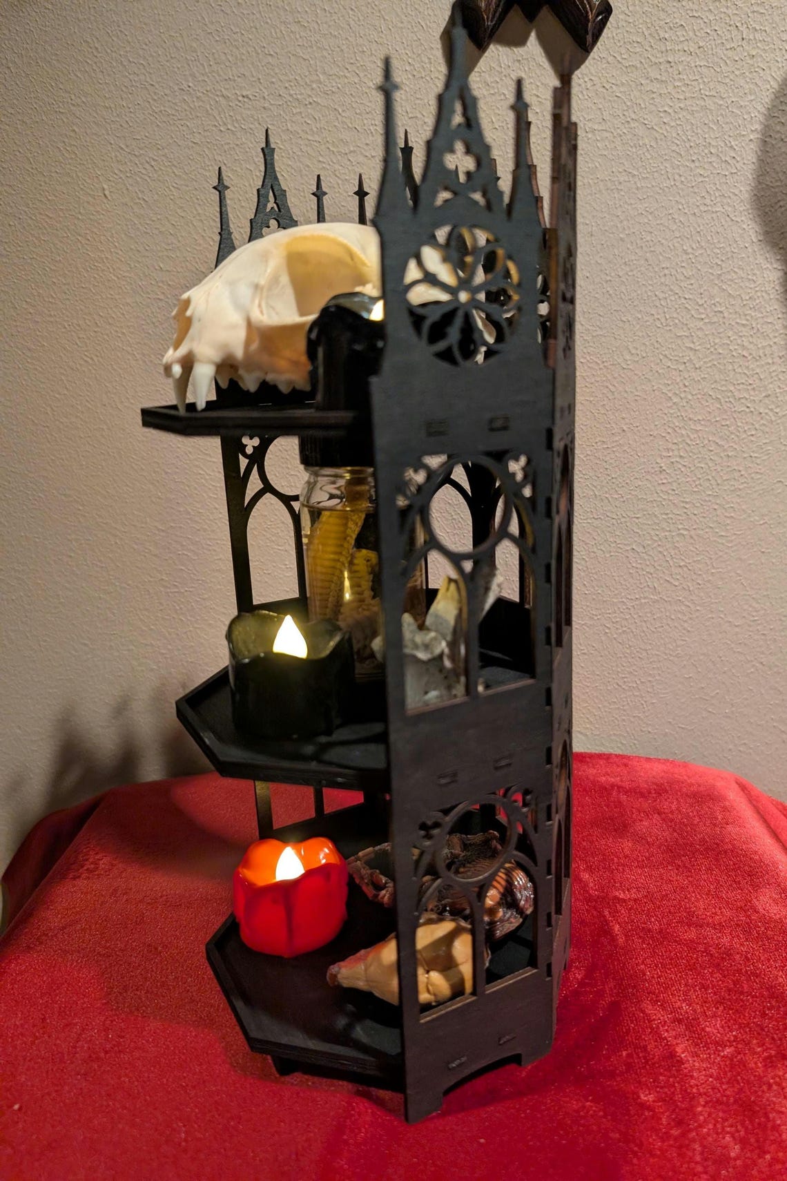 Gothic Cathedral Altar Shelf: Black Wooden Witchy Decor - Etsy
