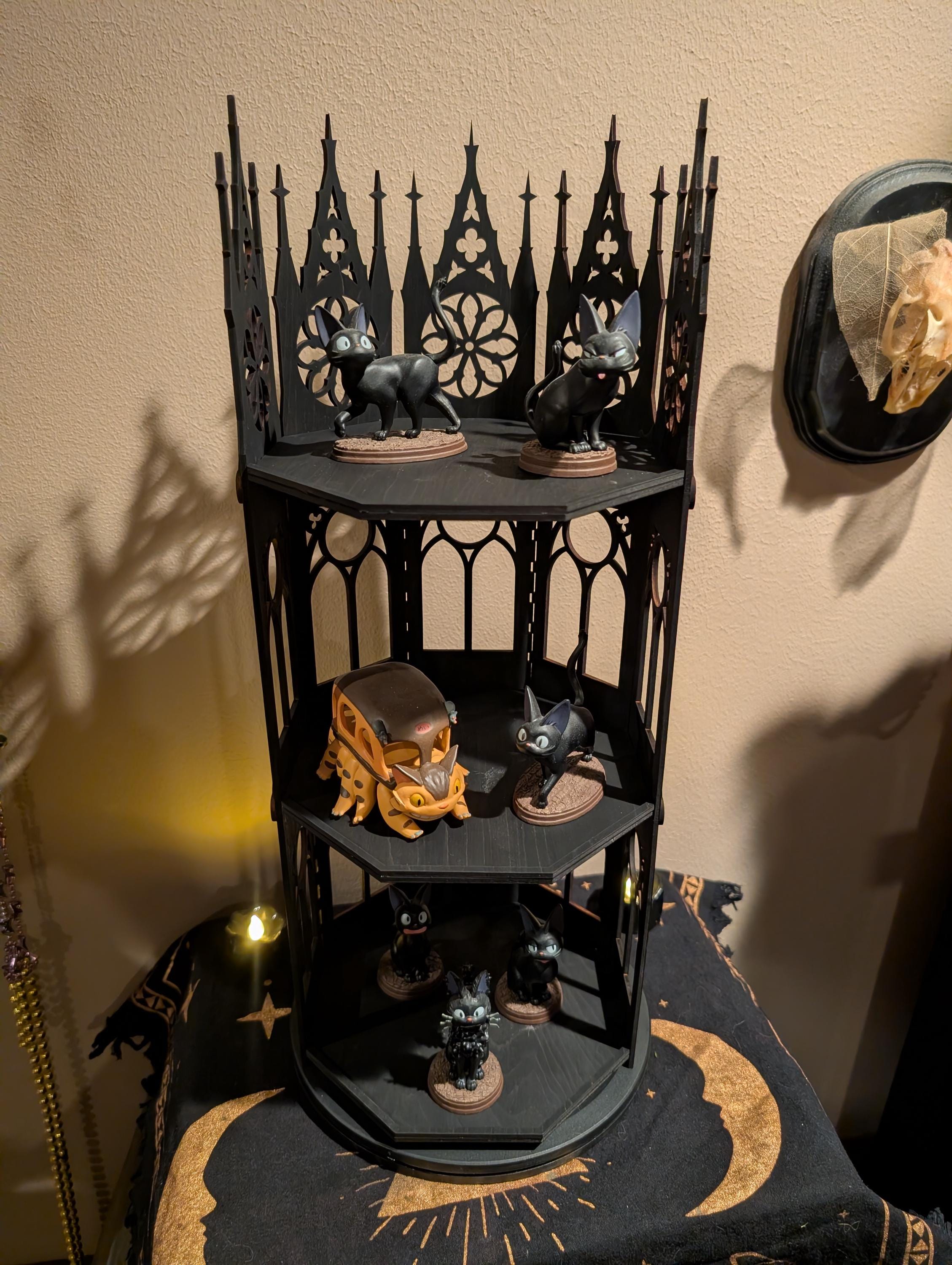 18" XL Wooden Gothic Witch Altar Shelf, Cathedral Curio Display for ...