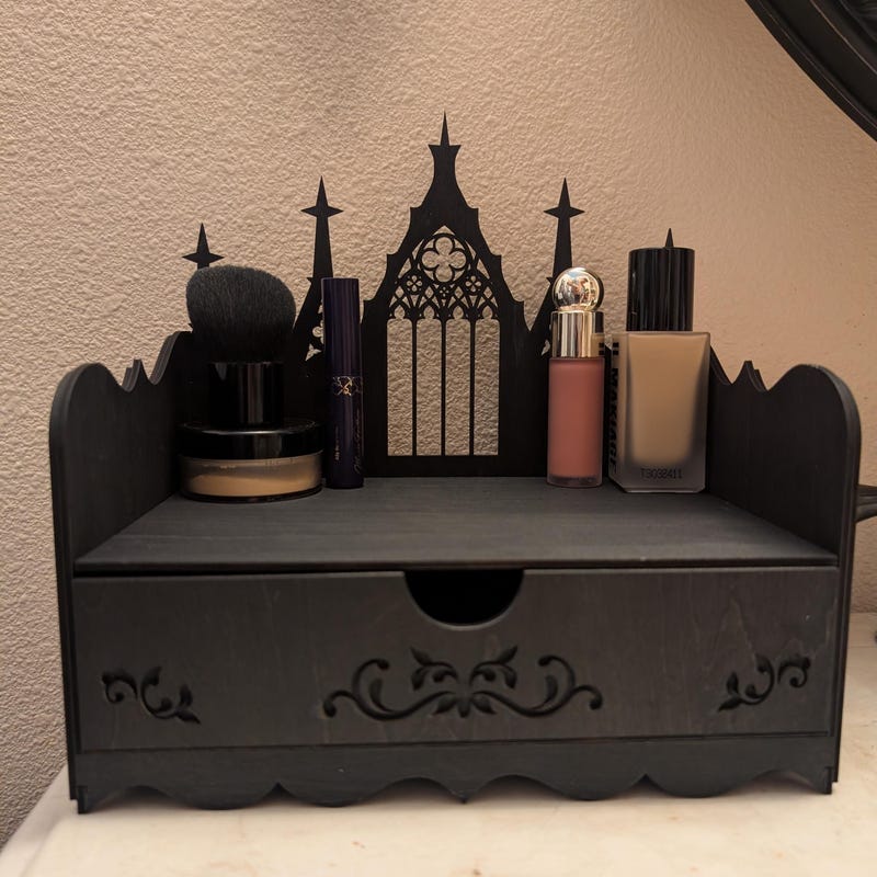 Vanity Desk Dark Wood - Etsy