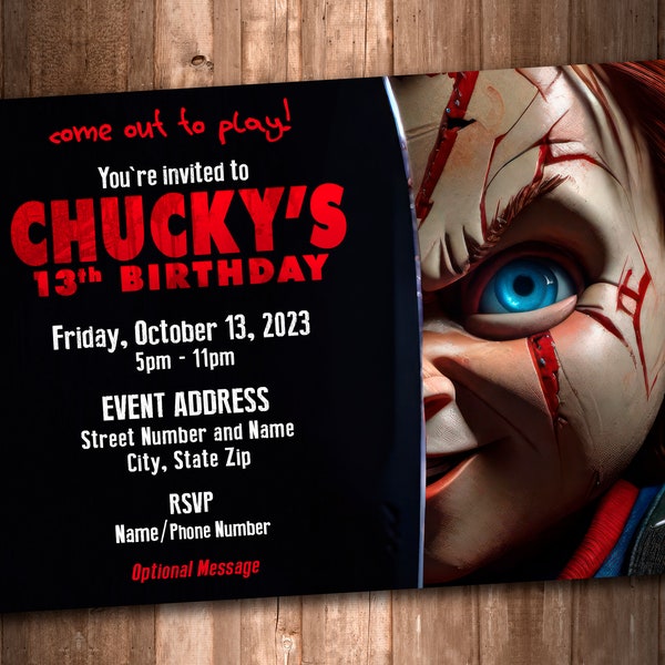 Chucky Birthday Party Invitation - Etsy