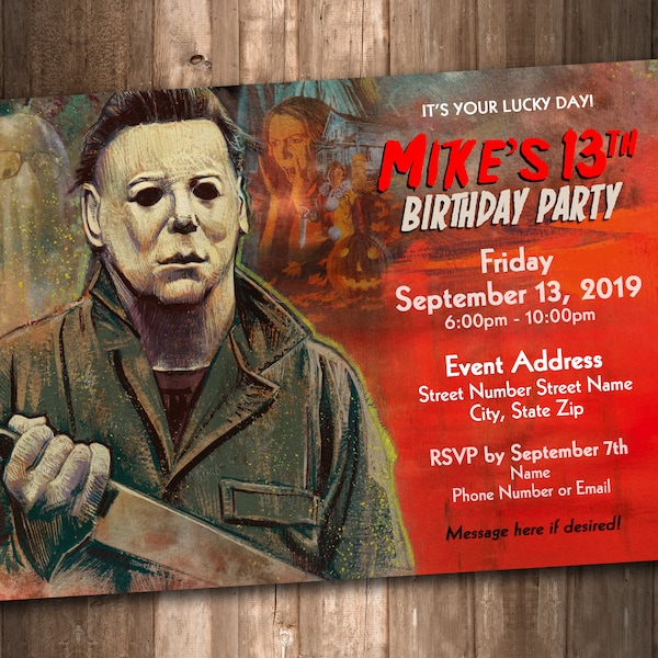 Michael Myers Birthday Invitation - Etsy