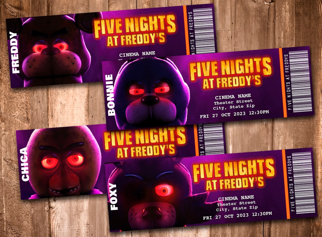 Five Nights at Freddy's Collectible Movie Tickets - Etsy