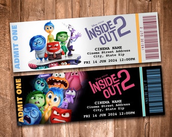 Inside Out 2 Movie Ticket Printable - Etsy