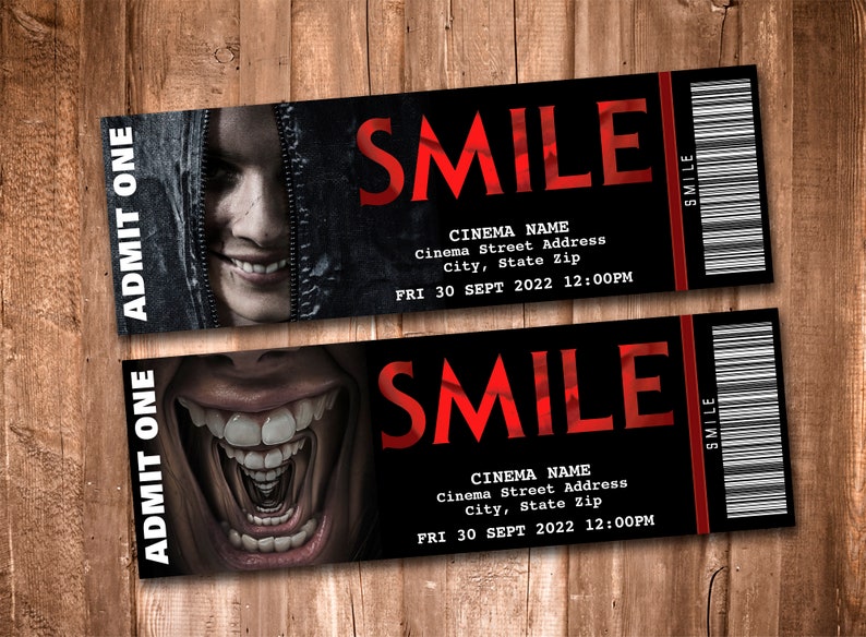 SMILE Collectible Movie Tickets personalized Digital - Etsy