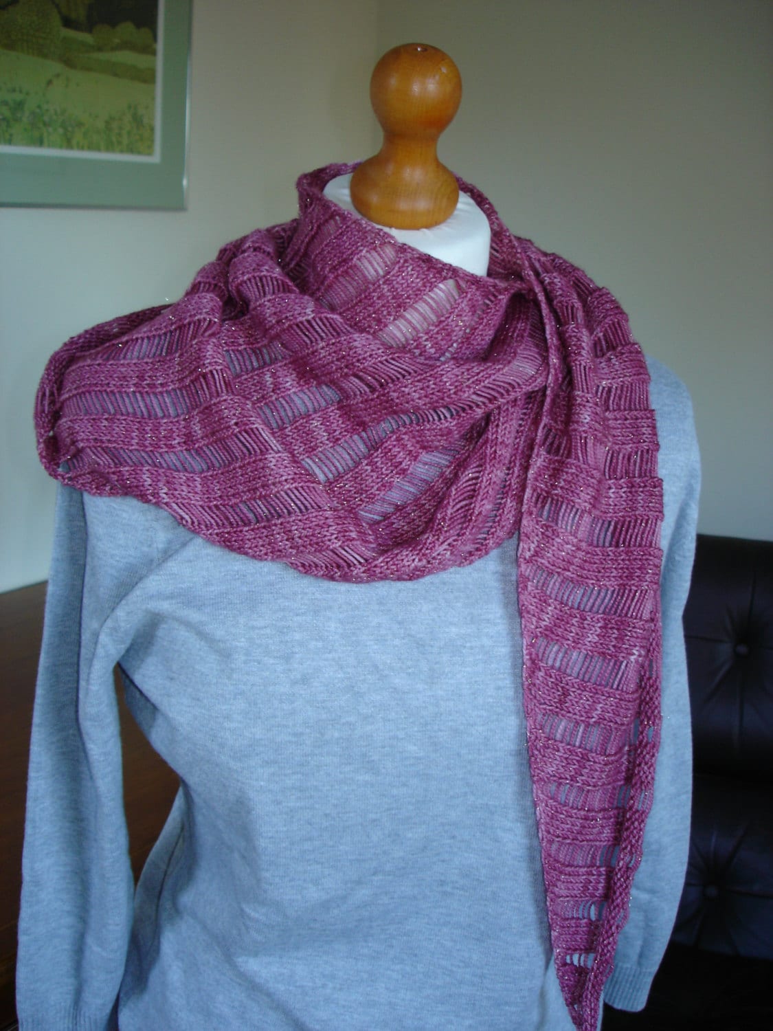 Crushed Raspberry Scarf With a Hint of Sparkle | Etsy UK