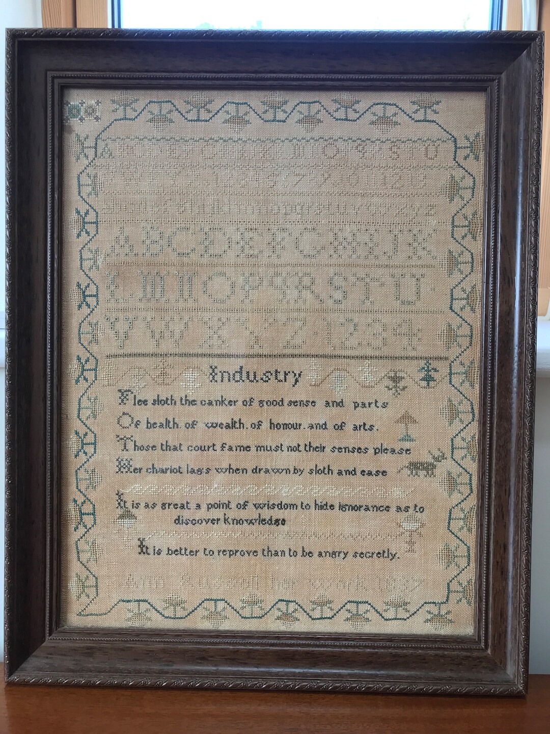 Antique Sampler: ANN RUSSELL - 1837 - Etsy