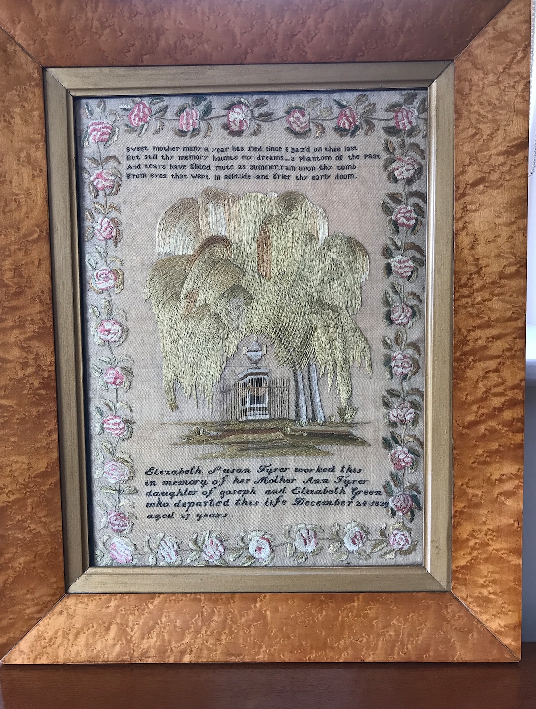 Antique Embroidery: ELIZABETH SUSAN TYRER mid 1850s - Etsy