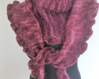 Crushed Raspberry Scarf With a Hint of Sparkle | Etsy UK
