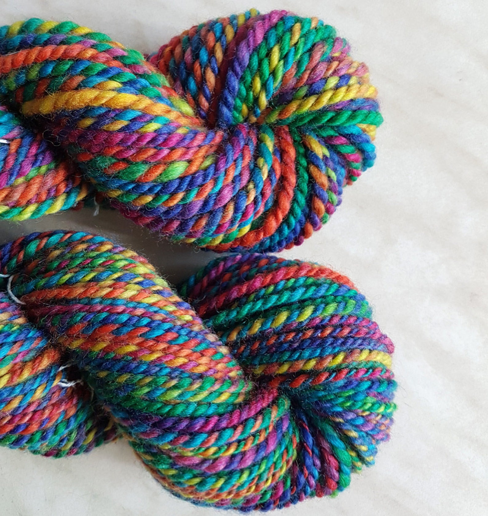 Wool yarn RAINBOW-2 3.5 oz 44 yards 23 mc / 100g 40m bulky | Etsy