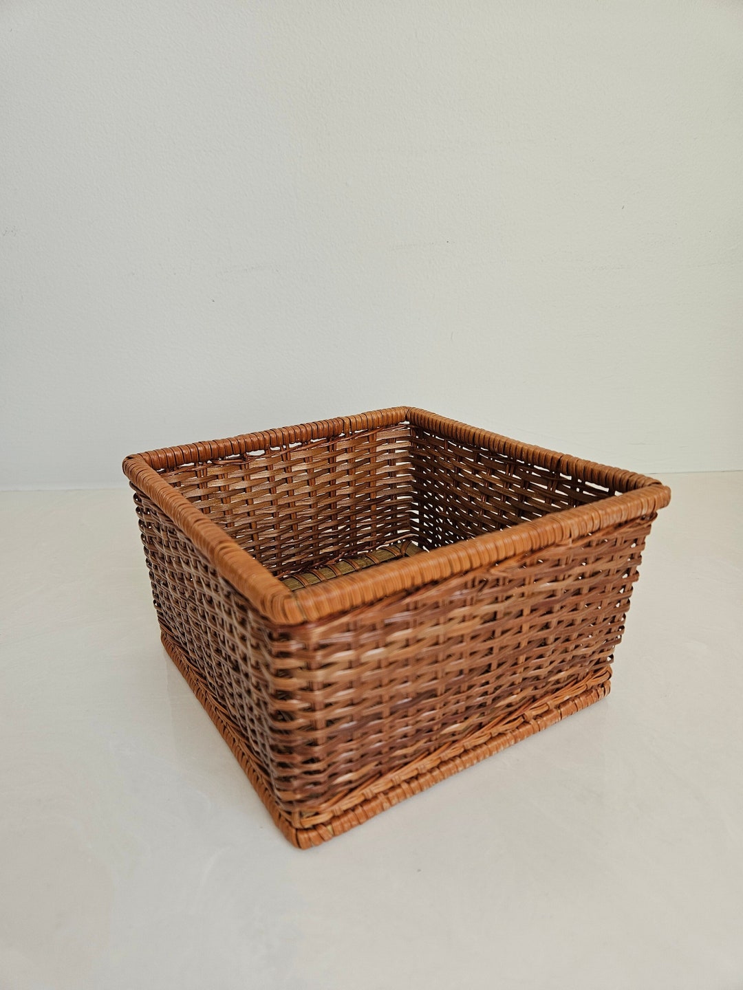 Rectangle Woven Basket Boho Decor Farmhouse Rustic - Etsy