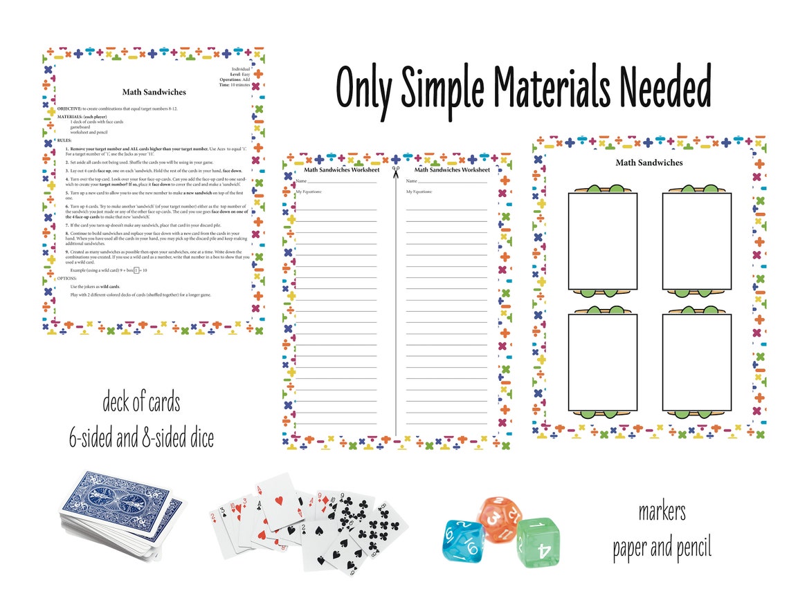 28 Primary Math Games to Practice Basic Math Facts - Packets C & D ...