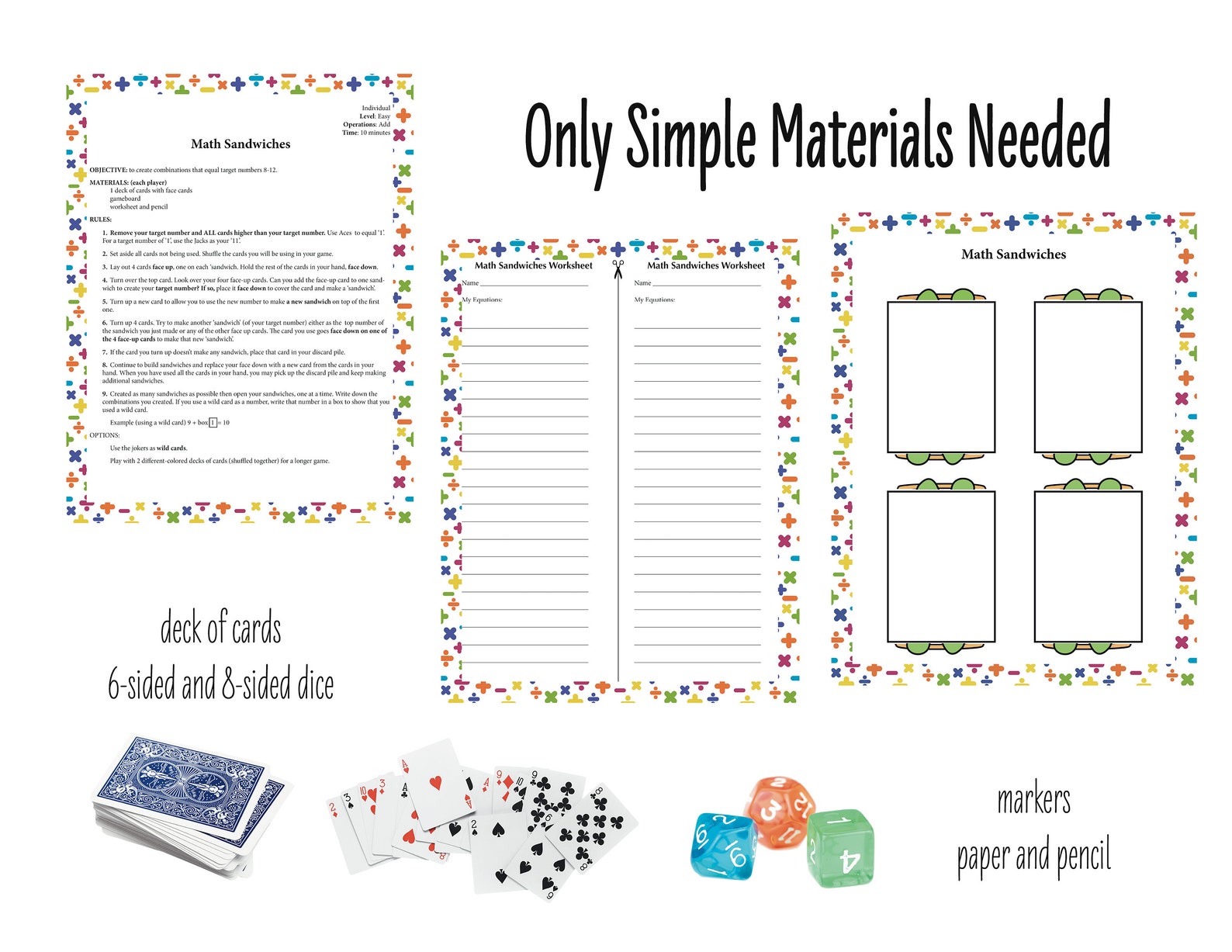 28 Primary Math Games to Practice Basic Math Facts - Packets C & D ...