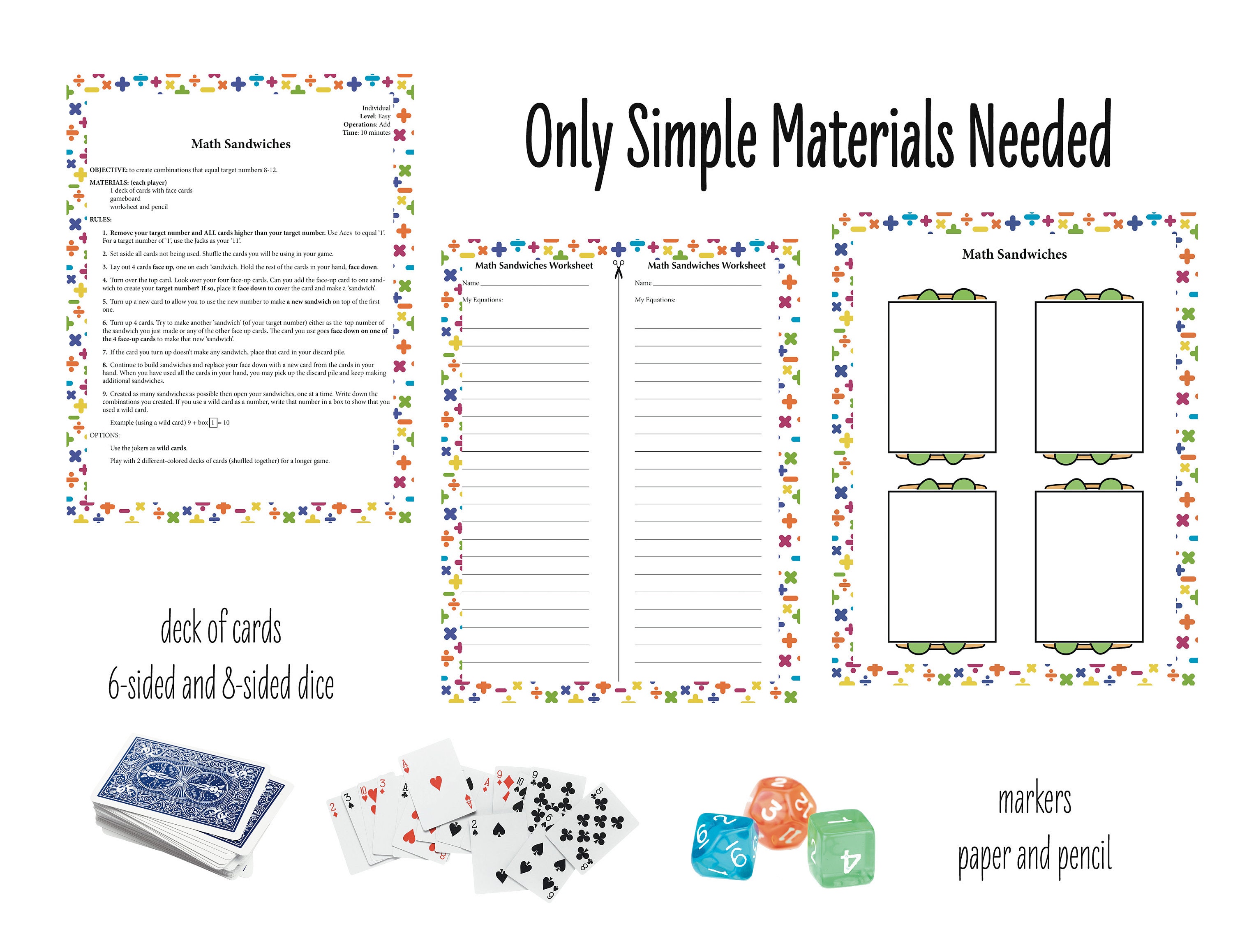 28 Primary Math Games to Practice Basic Math Facts - Packets C & D ...