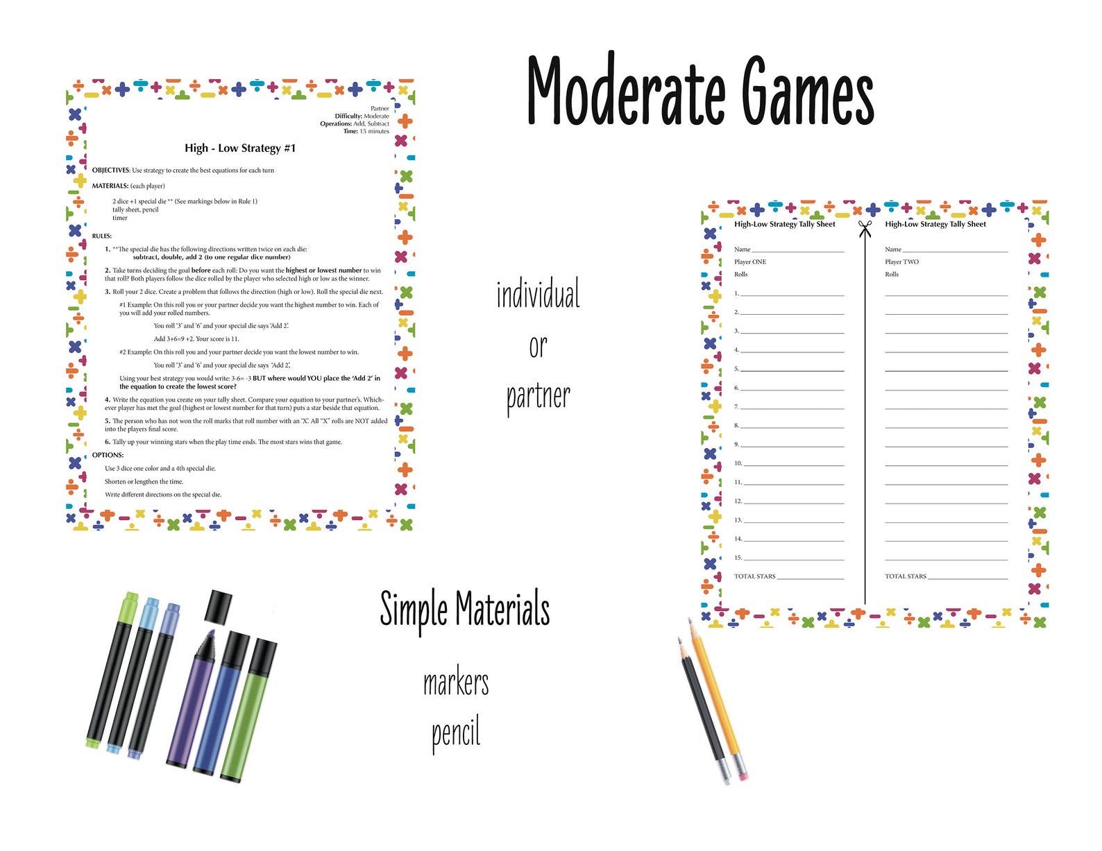 28 Primary Math Games to Practice Basic Math Facts - Packets C & D ...