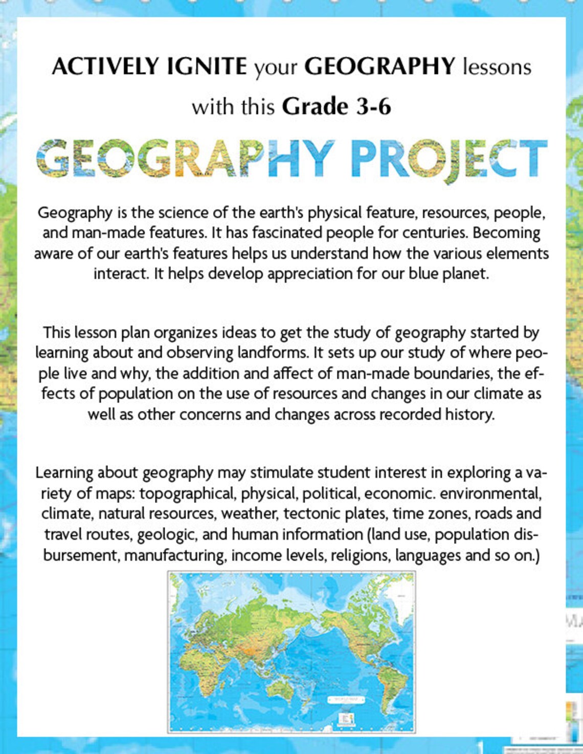 Geography Activities for Grades 3-6 | Indie Student Geography Project ...