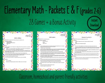 28 Primary Math Games to Practice Basic Math Facts - Packets C & D ...