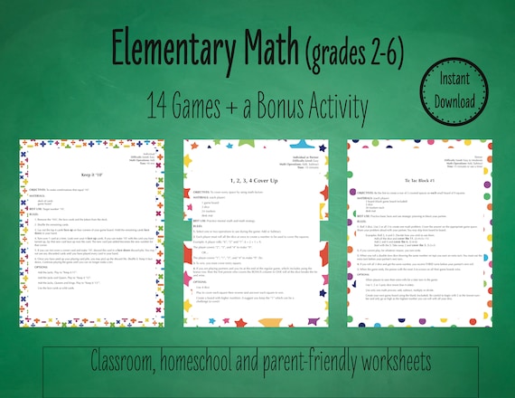 A Teacher's Dozen: 14 Primary Math Games to Practice Basic | Etsy
