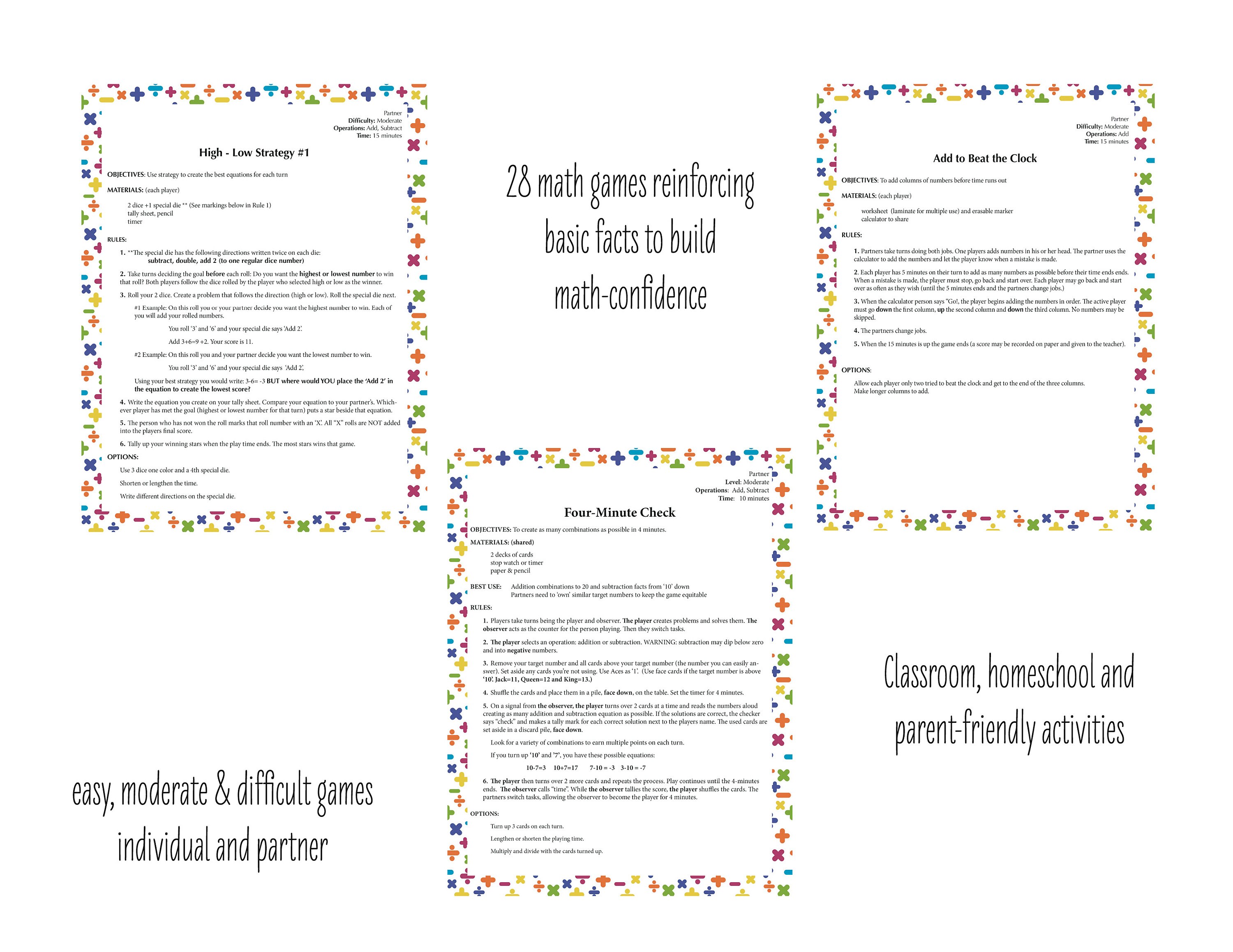 28 Primary Math Games to Practice Basic Math Facts - Packets C & D ...