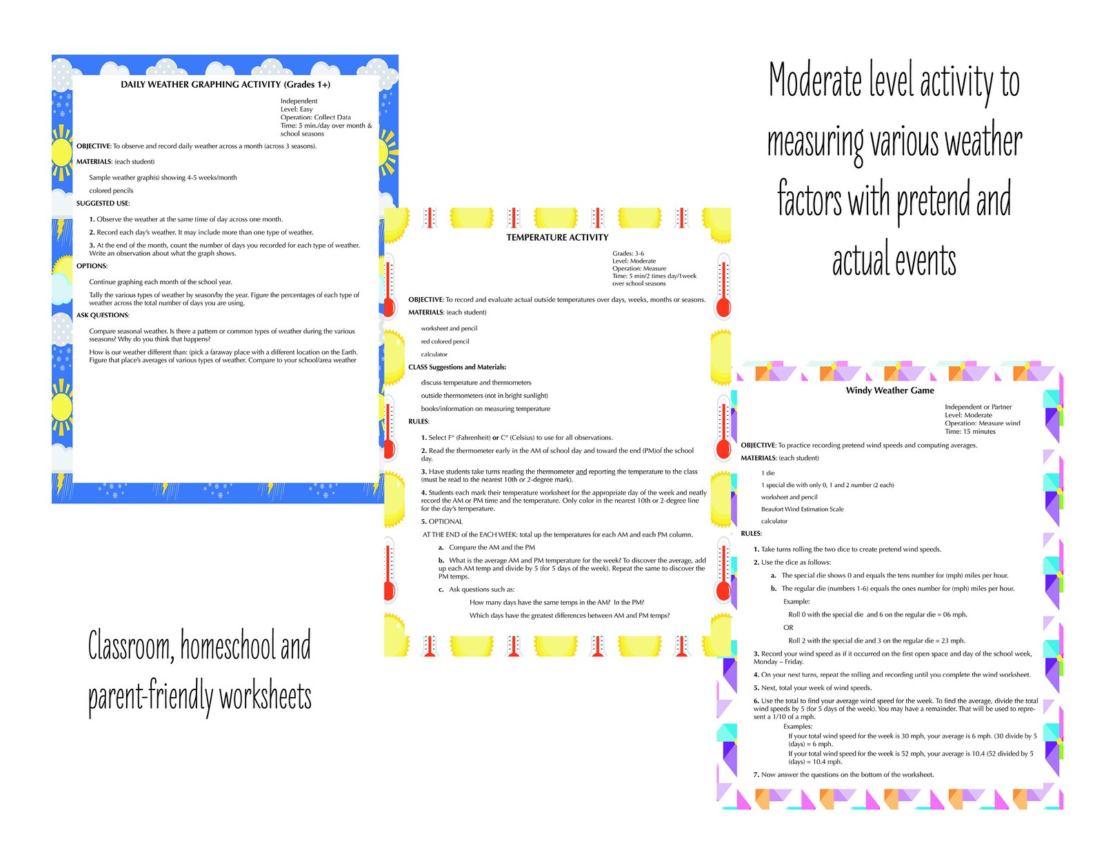 Class Weather Activities for Grades 3-6 | Distance Learning Activity ...