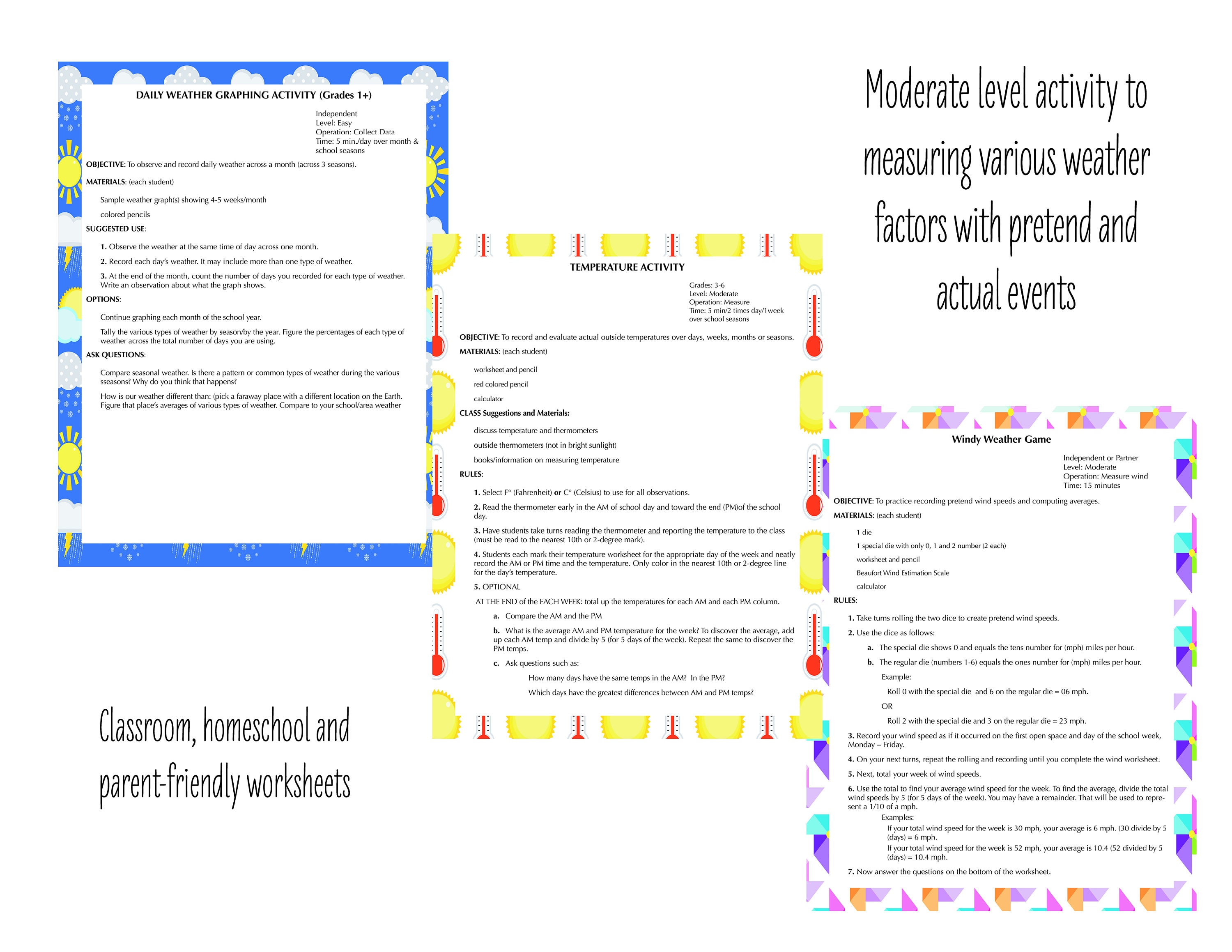 Class Weather Activities for Grades 3-6 | Distance Learning Activity ...