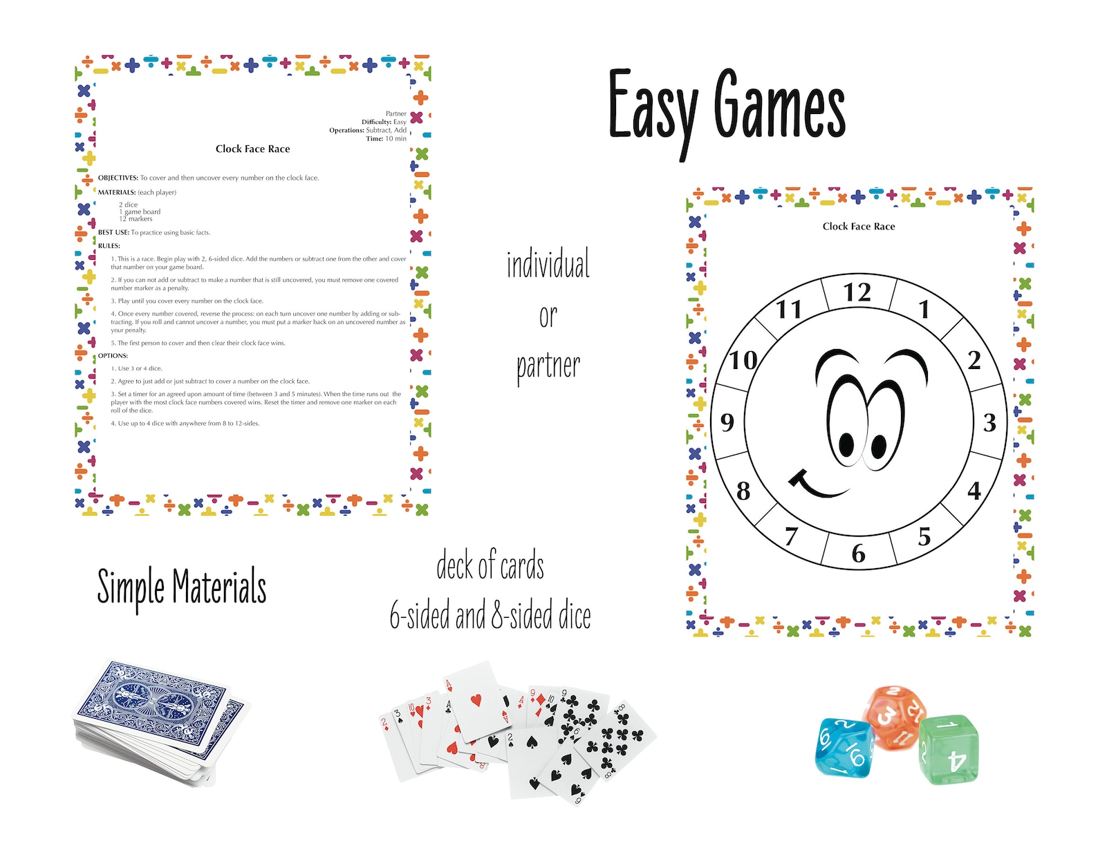 28 Primary Math Games to Practice Basic Math Facts - Packets C & D ...