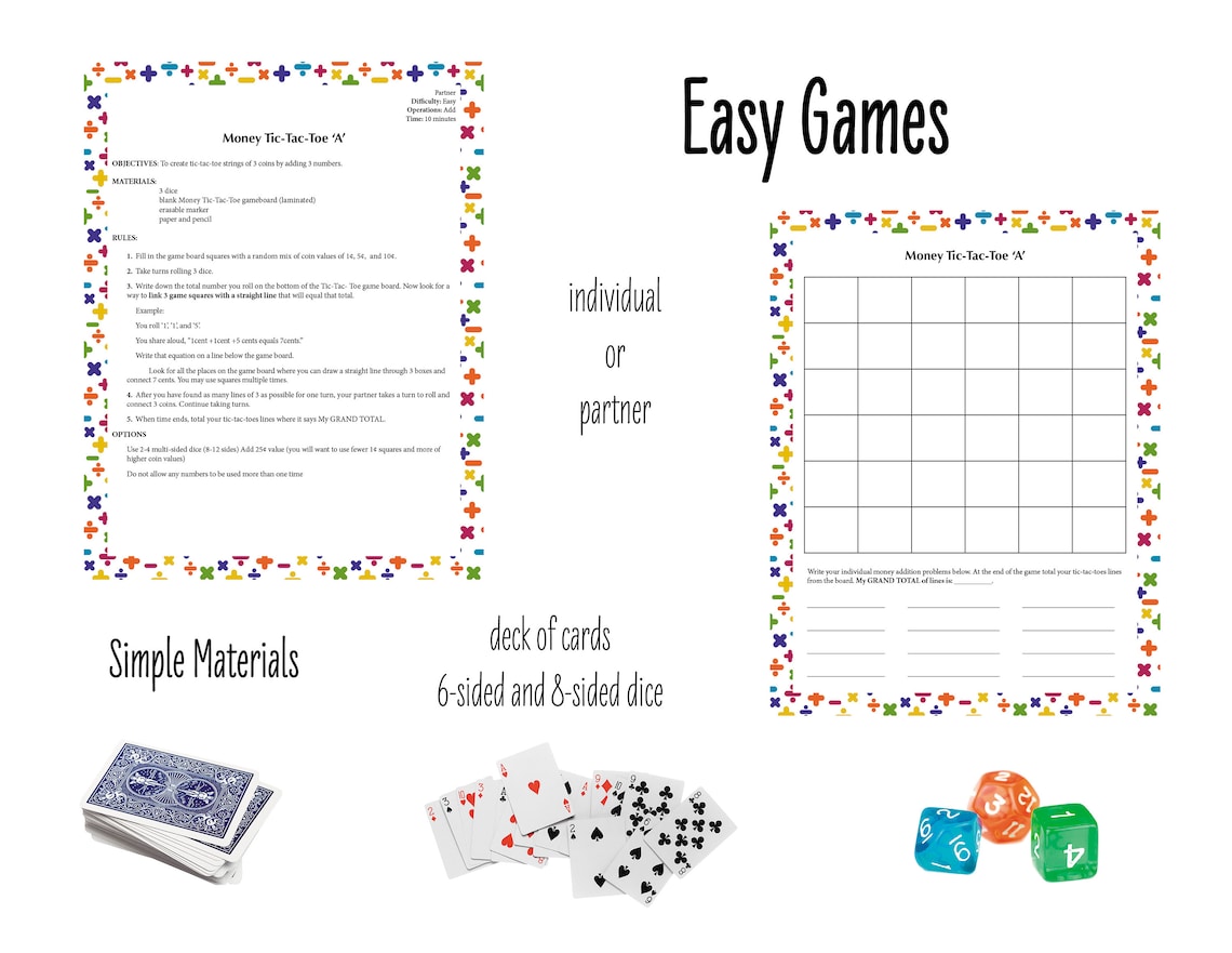 28 Primary Math Games to Practice Basic Math Facts Packets G - Etsy
