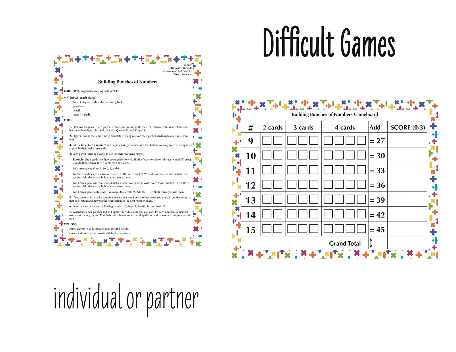 28 Primary Math Games to Practice Basic Math Facts - Packets C & D ...