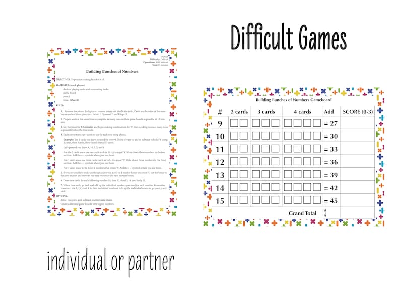 28 Primary Math Games to Practice Basic Math Facts - Packets C & D ...