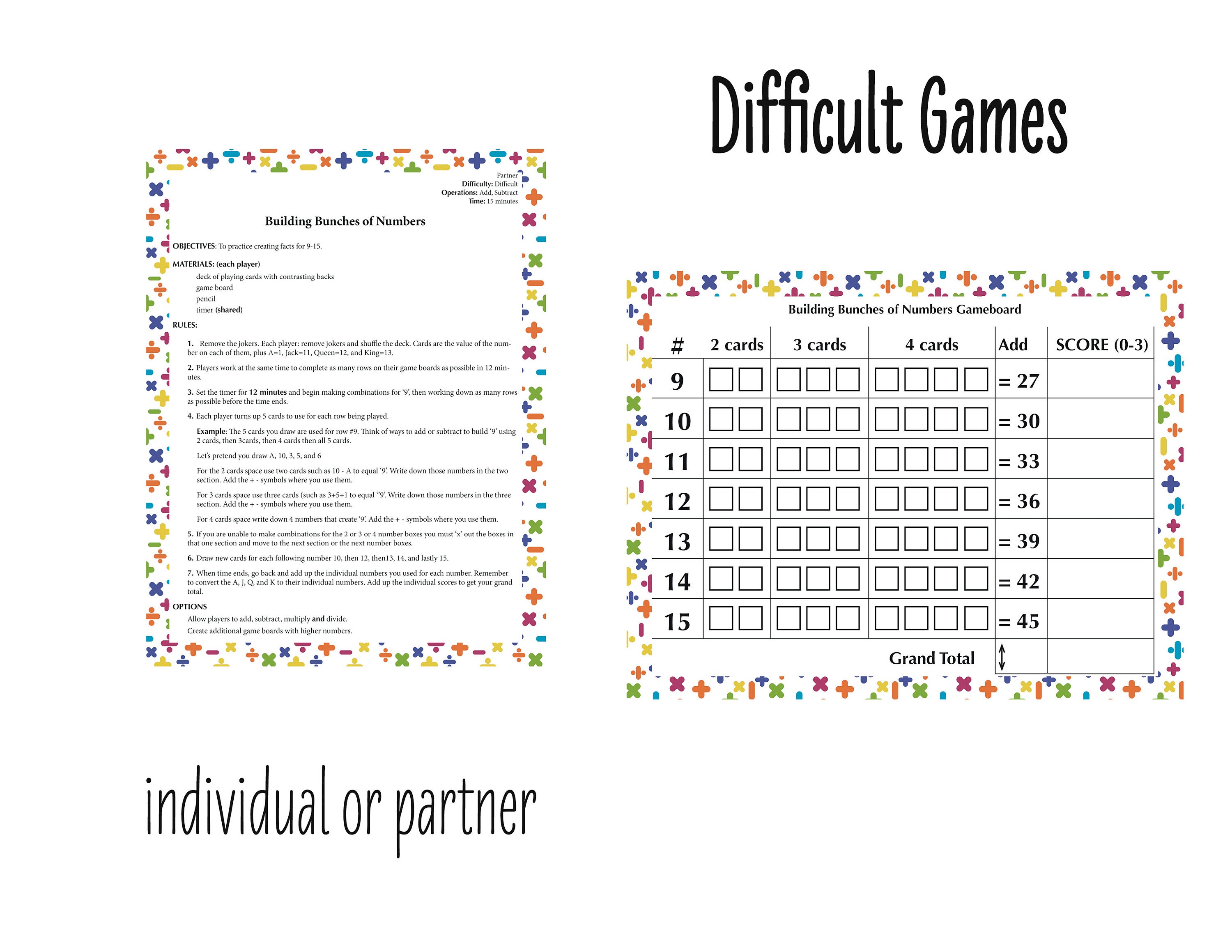 28 Primary Math Games to Practice Basic Math Facts - Packets C & D ...
